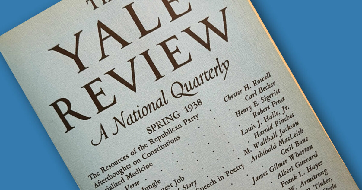 The Yale Review | Carl Becker: "Afterthoughts on Constitutions"