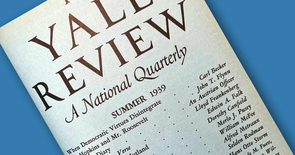 The Yale Review | Carl Becker: "When Democratic Virtues Disintegrate"