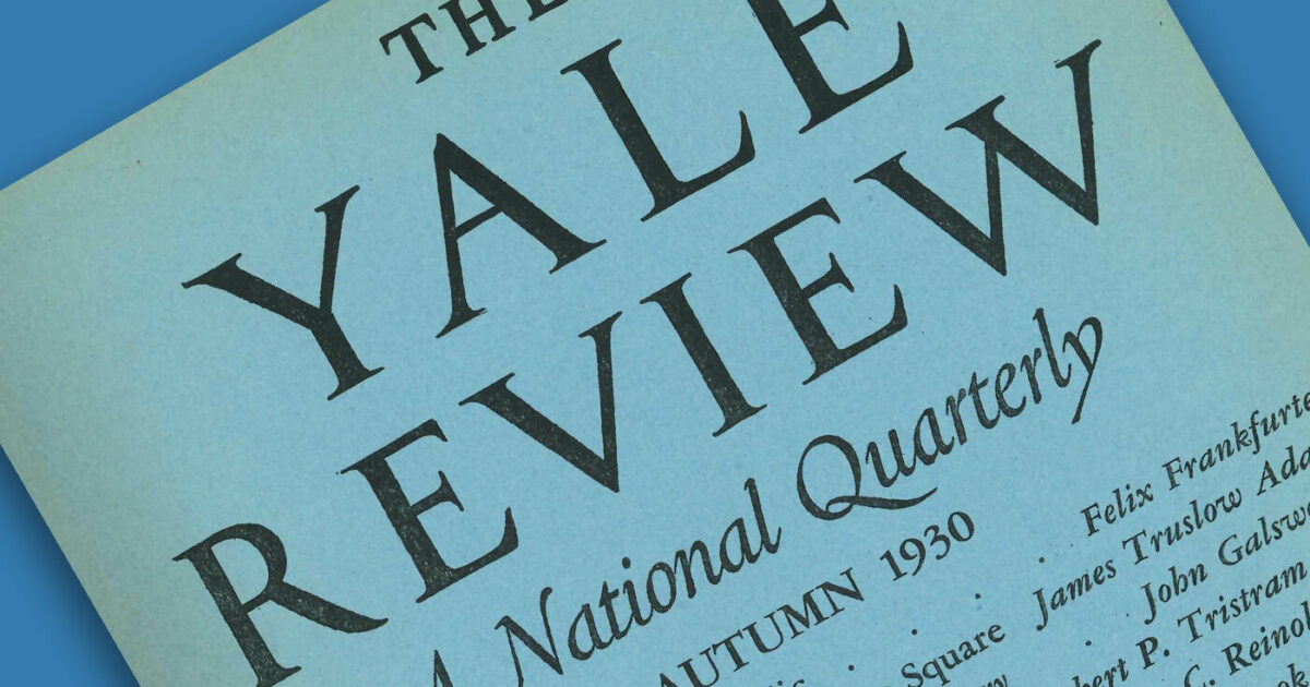 The Yale Review | Virginia Woolf: “Memories of a Working Women’s…