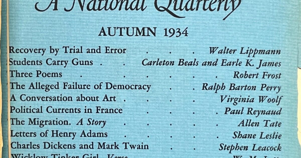 The Yale Review | Autumn 1934