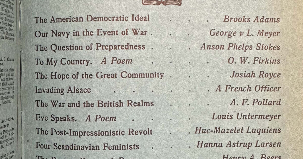 The Yale Review | January 1916