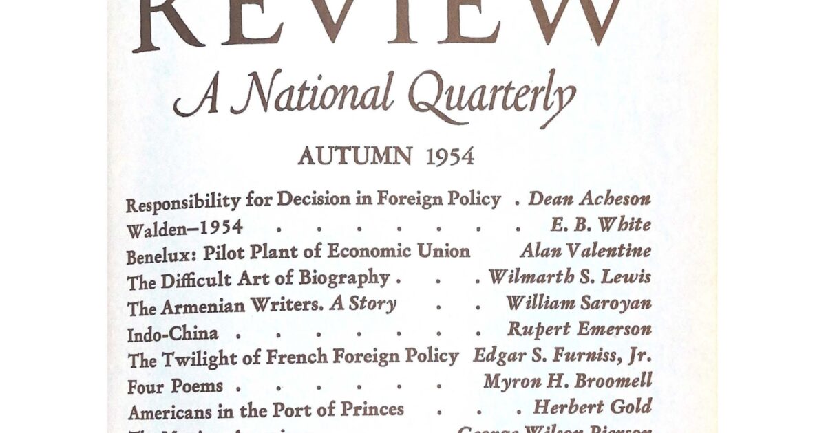 The Yale Review | Autumn 1954