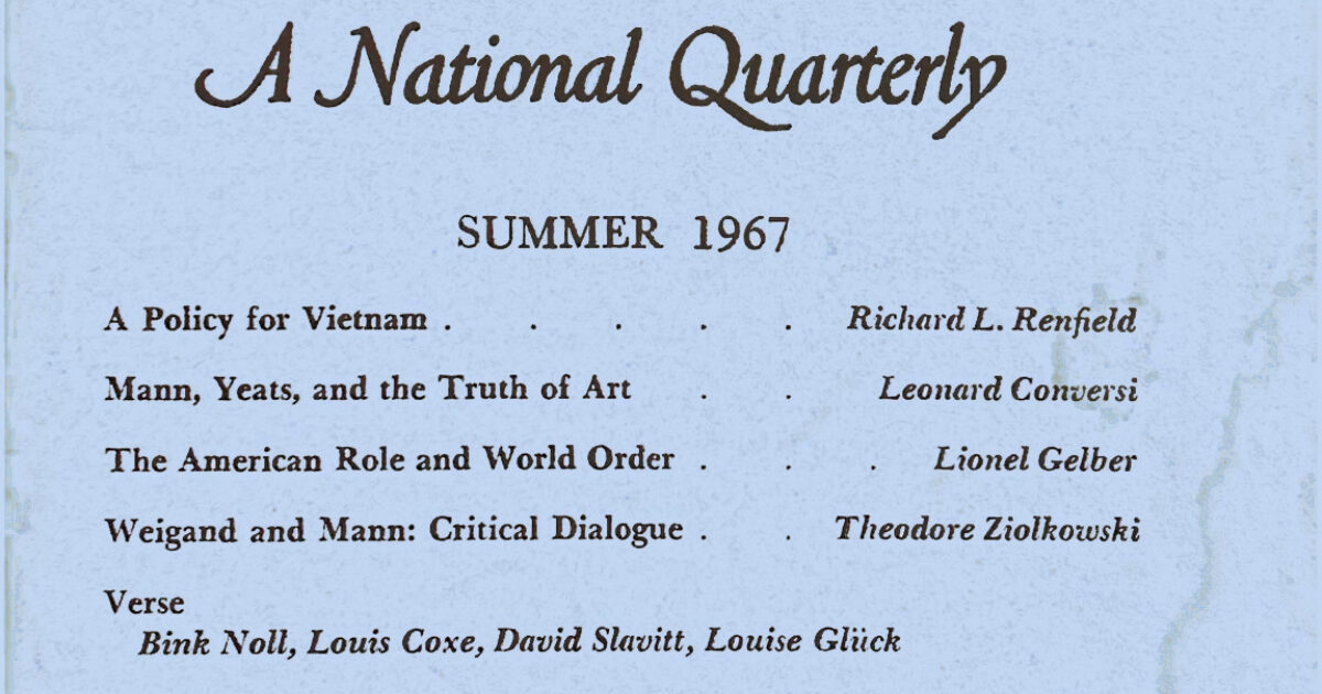 The Yale Review | Summer 1967
