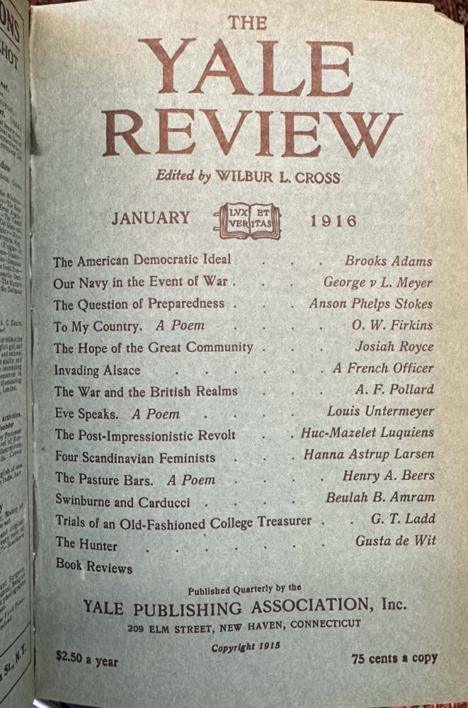 The Yale Review | January 1916