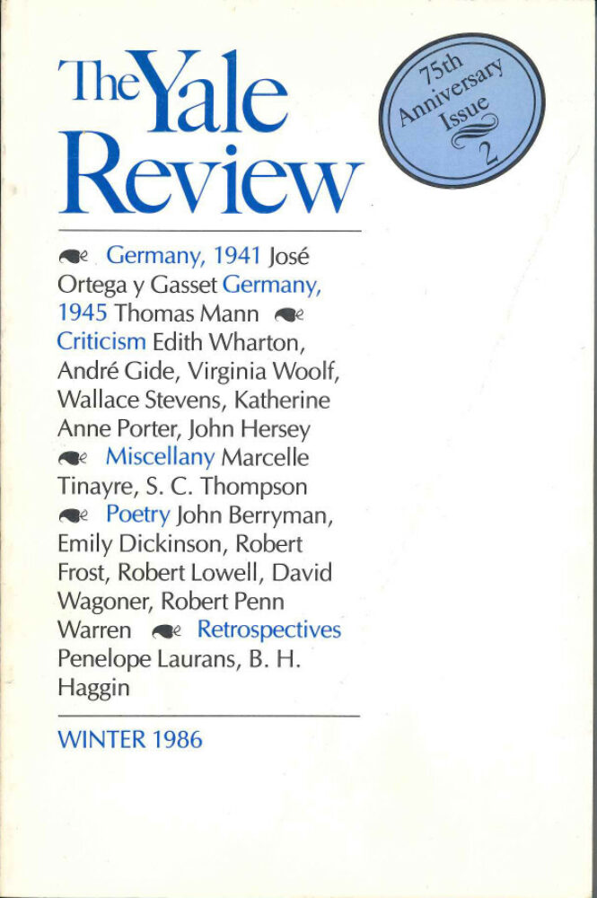 The Yale Review | Winter 1986